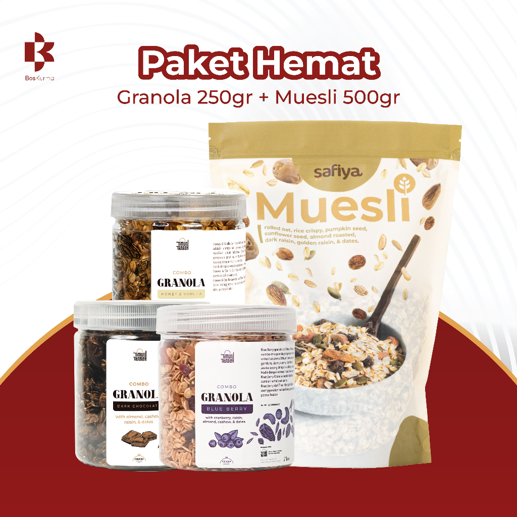 Jual [ MINI DIET ] Granola 250gr Timur Tengah + Muesli 500gr Safiya ...