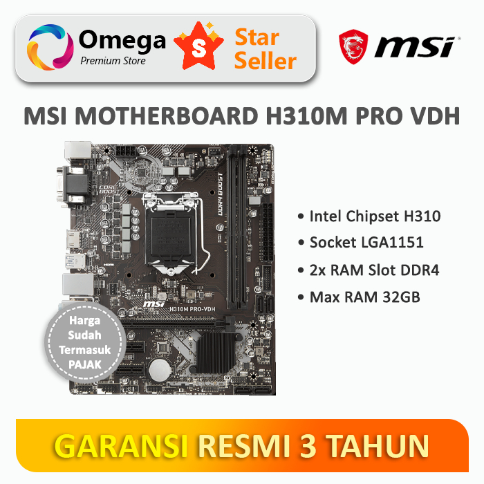 Jual MSi Motherboard H310M Pro-VDH DDR4 | Shopee Indonesia