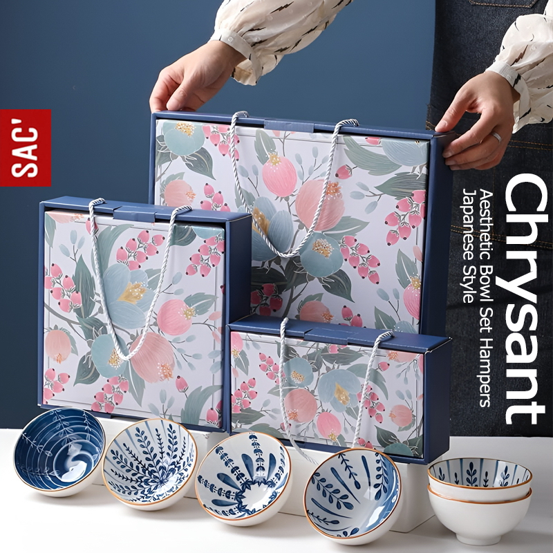 Jual 𝙎𝘼𝘾' HANAMI Japanese Bowl Hampers Set Mangkok Sumpit Set Alat ...