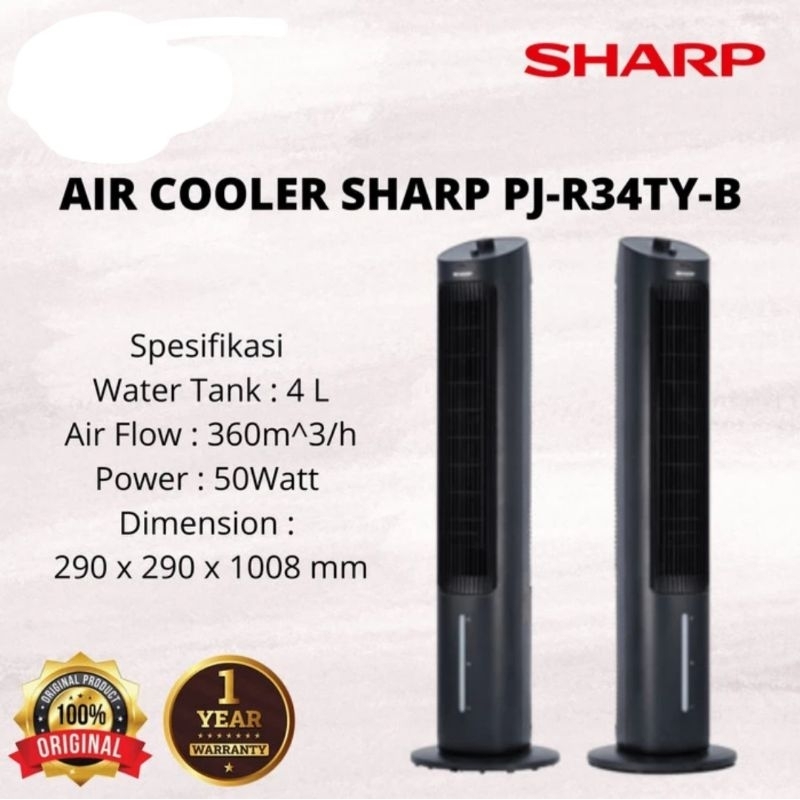 Jual Sharp Air Cooler Slim 50 Watt PJR 34 TYB /PJR34TYB Full Black | Shopee Indonesia