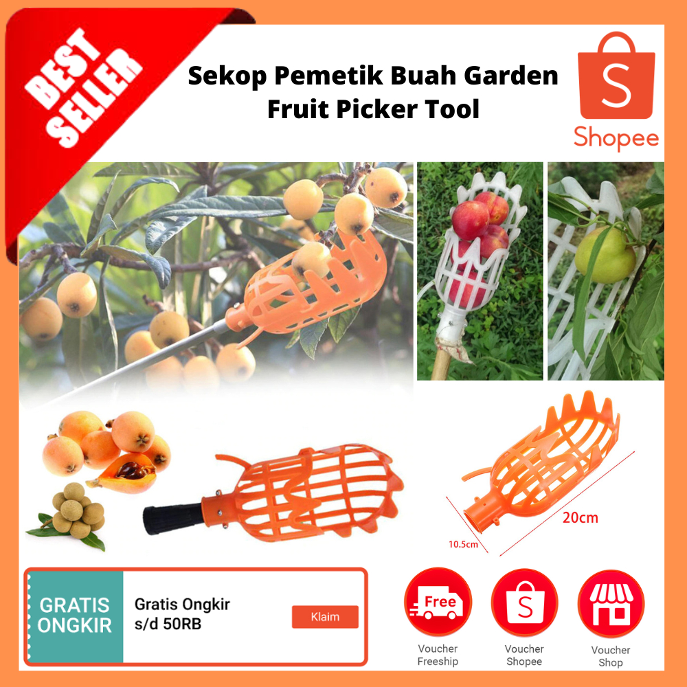 Jual Sekop Pemetik Buah Garden Fruit Picker Tool / Keranjang Taman ...