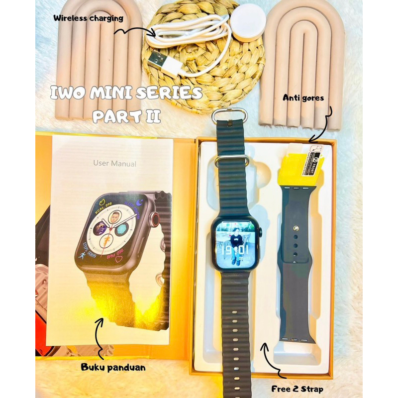Jual SMARTWATCH IWO MINI BLACK SERIES PART 2 SIZE 38/40MM | Shopee ...