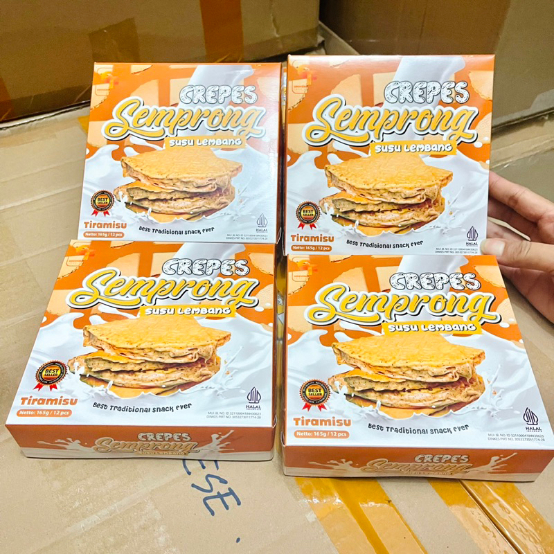 Jual Bundle 4 pcs [Tiramisu] Crepes Semprong Susu Lembang | Shopee ...