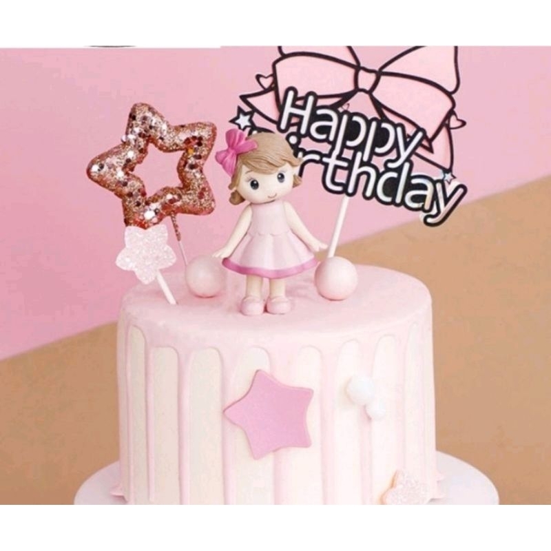 Jual topper happy birthday/ topper girl /topper anak / topper elsa ...