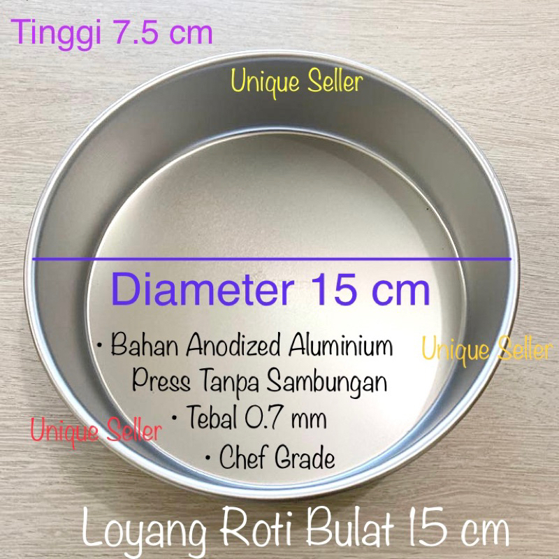 Jual Loyang Kue BULAT Press Tanpa Sambungan 15cm Tinggi 7.5 cm / Loyang ...