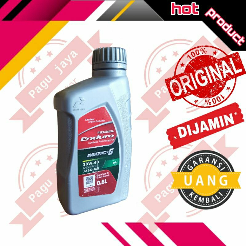 Jual enduro matic G 800ml sae 20w 40 oli mesin motor matic 0.8Liter pertamina | Shopee Indonesia