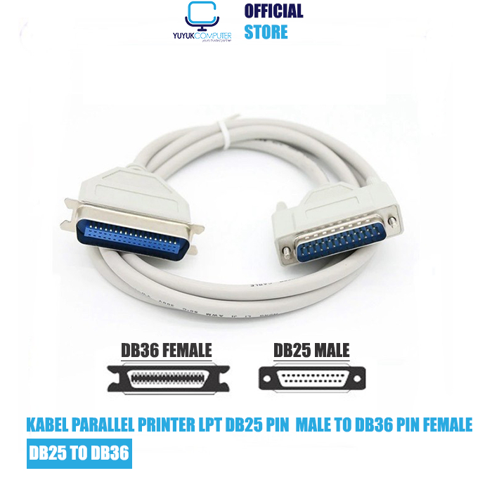 Jual Kabel Parallel Printer LPT DB25 Pin Male to DB36 Female 1.5M ...