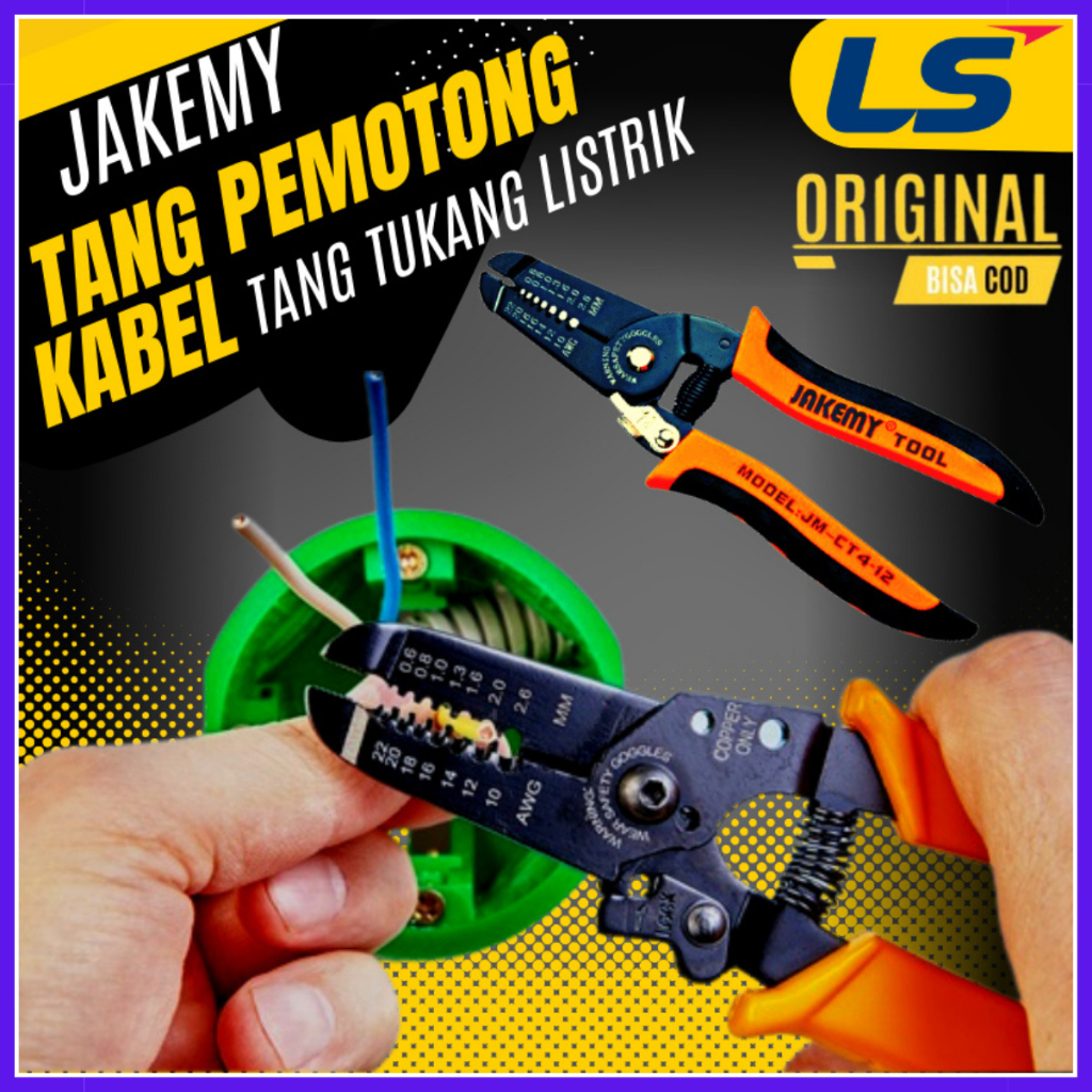 Jual Tang Pemotong/Pengupas Kabel Jakemy Wire Cutter Pliers / Potong ...