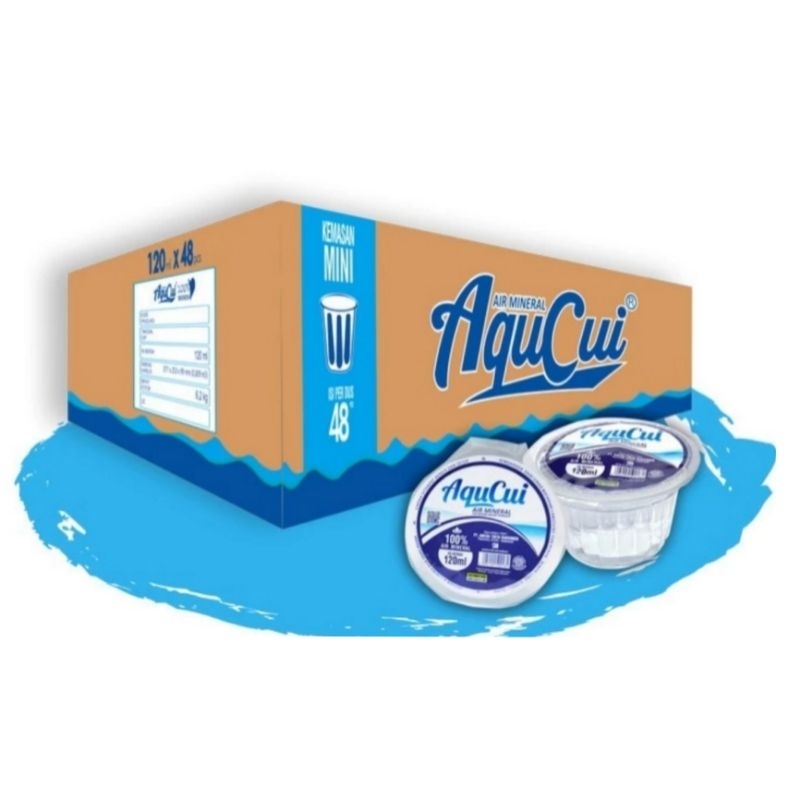 Jual AQUCUI Air Mineral Dalam Kemasan Gelas Mini 120ml Isi 48 pcs per ...
