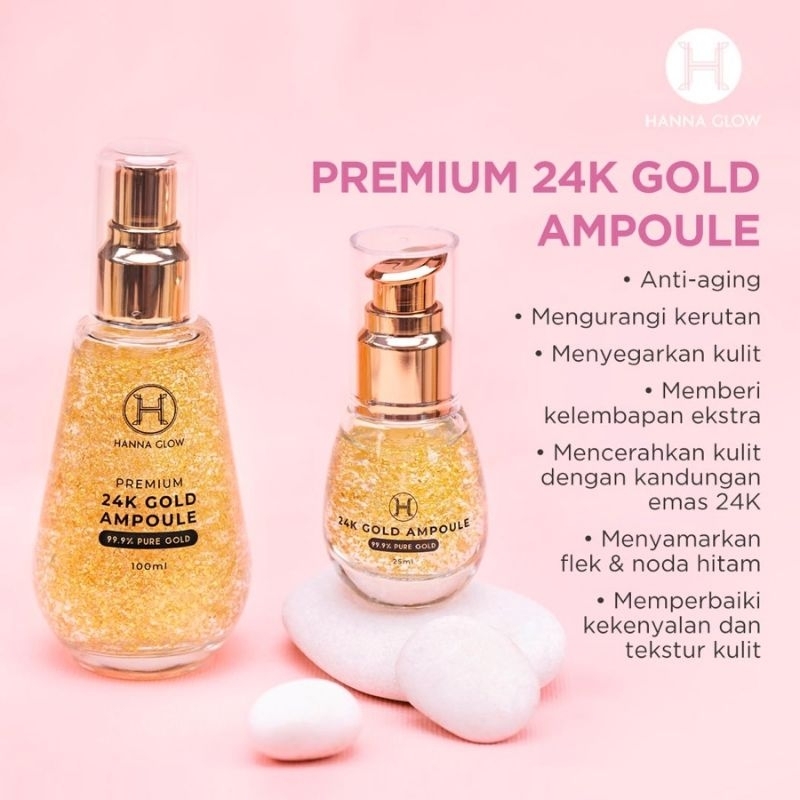 Jual Hanna Glow Ampoule 100ml / Hanna Glow Premium 24K Gold Ampoule 25ml | Shopee Indonesia