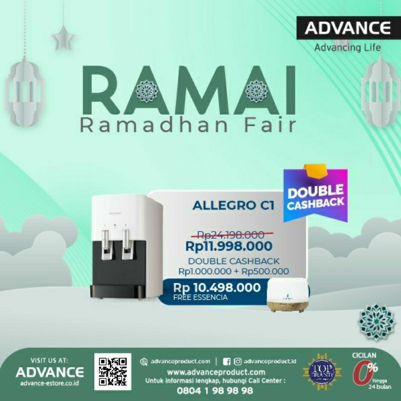 Jual penyaring air advance, advance allegro c1, dispenser tanpa galon ...