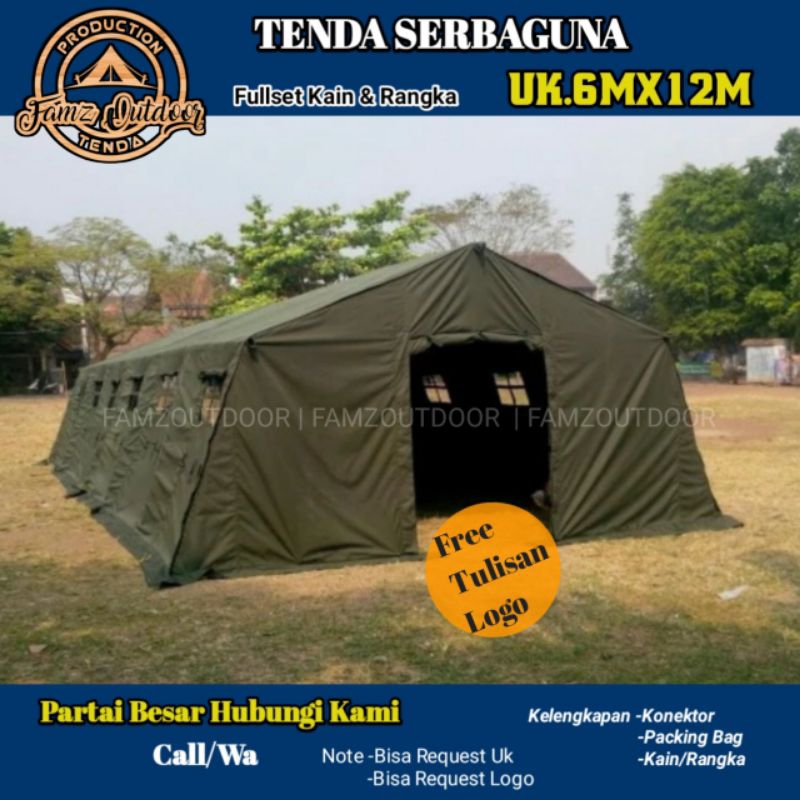 Jual Tenda Posko Serbaguna 6x12 - Tenda Pengungsi Siaga Darurat - Tni ...