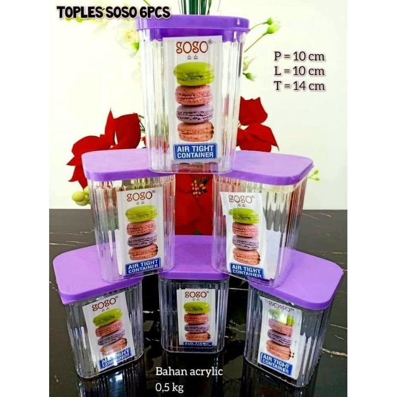 Jual Toples Soso Berbahan Mika isi 6pcs Ukuran 0,5kg / Air tight ...