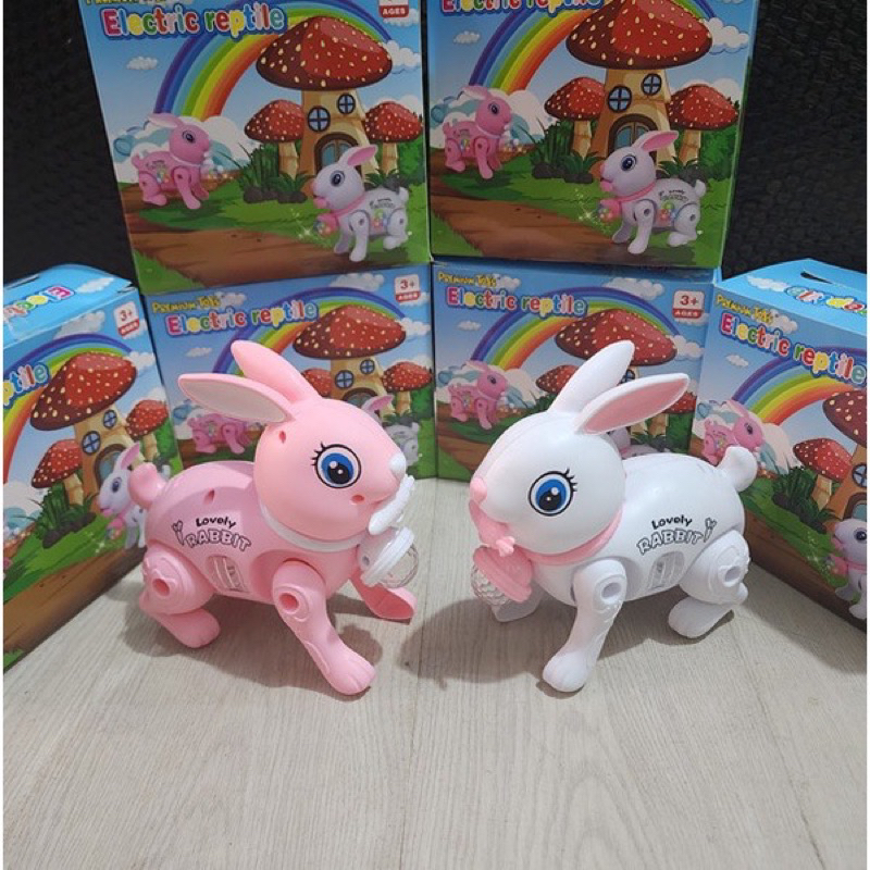 Jual Mainan kelinci melompat mainan boneka kelinci lampu warna warni ...