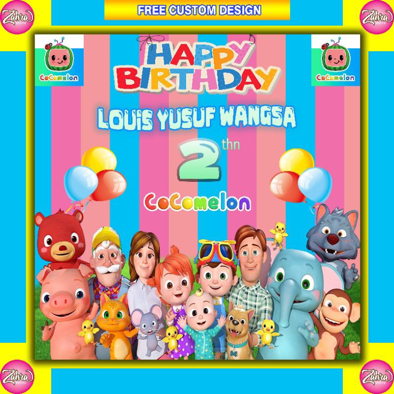 Jual Spanduk / Banner / Backdrop Ulang Tahun GRATIS DESAIN /Tema ...