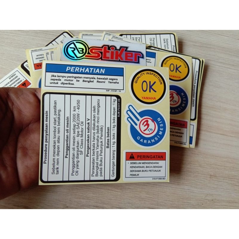 Jual Sticker warning peringatan motor yamaha indonesia satu set ...
