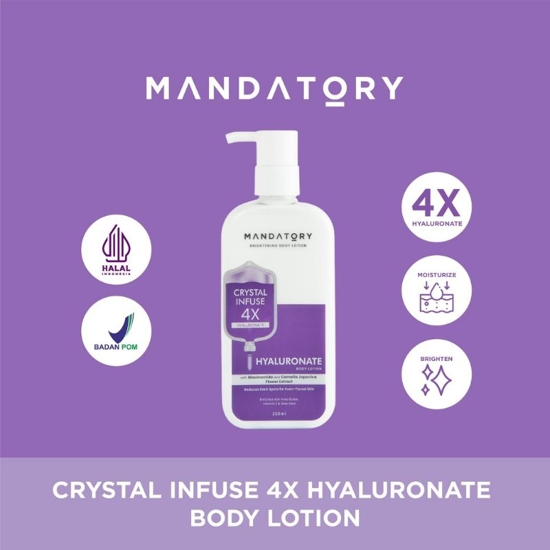 Jual MANDATORY crytal infuse 4X hyaluronate BODY LOTION 250ml | Shopee ...
