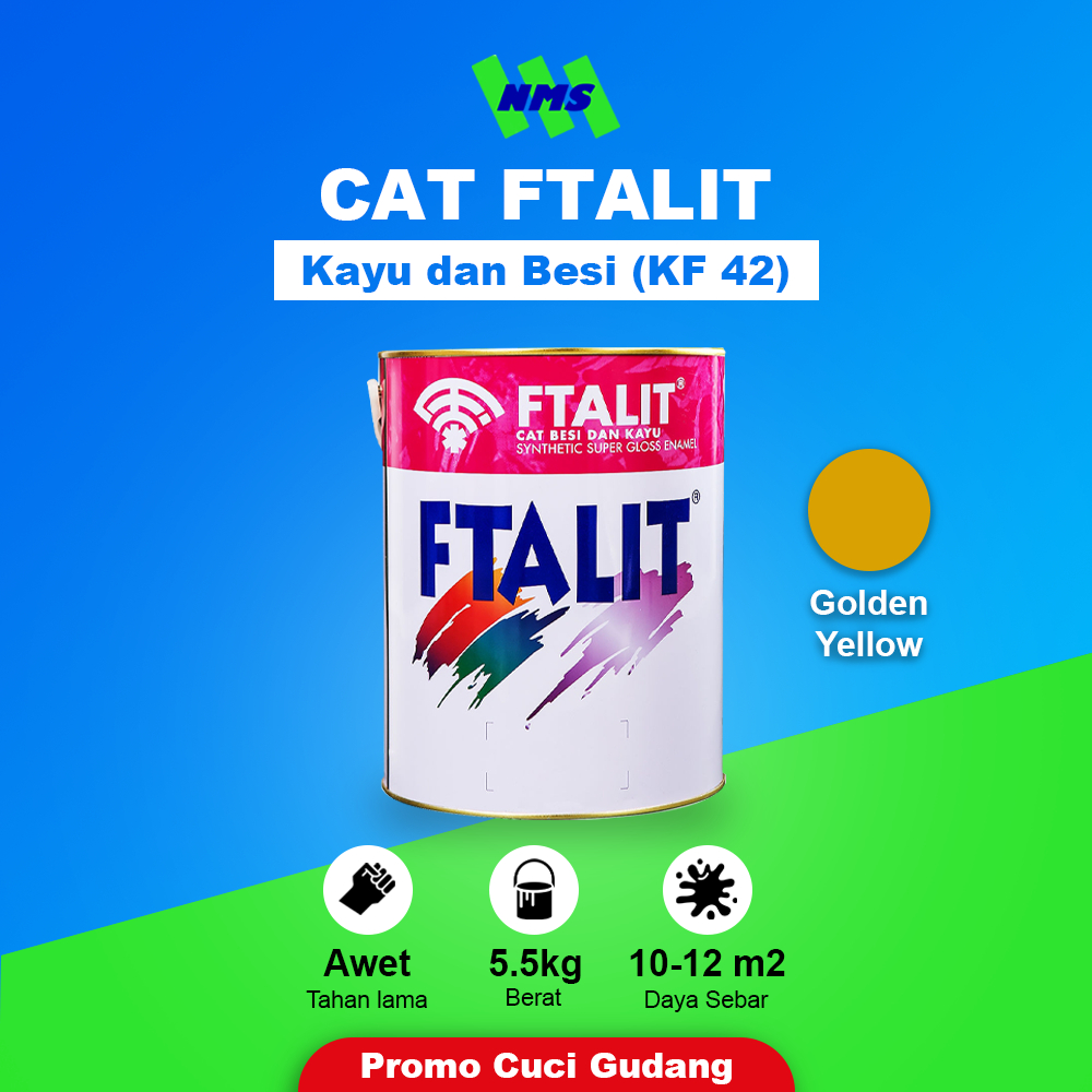 Jual Cat Kayu dan Besi FTALIT GOLDEN YELLOW KF42 KANSAI PAINT CUCI ...