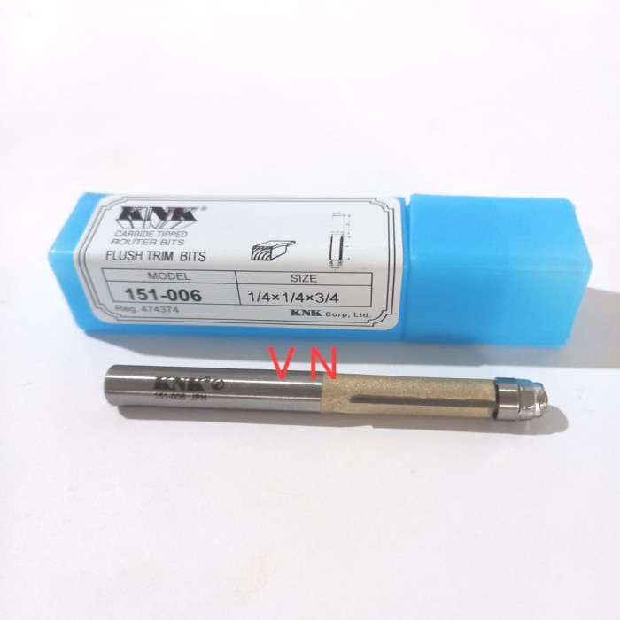 Jual Mata router/profil lurus 6 mm roda/laminate flush trimming bit KNK ...
