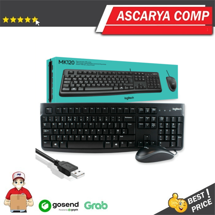 Jual Logitech MK120 Desktop USB Keyboard Mouse | Shopee Indonesia