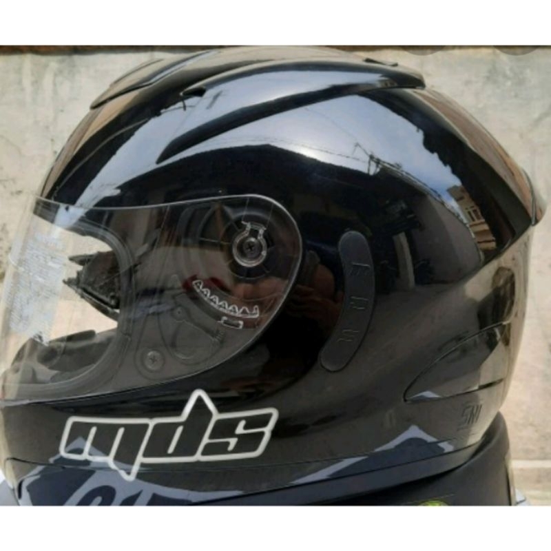 Jual Helm MDS Victory full face black L helm mds full face helm full ...