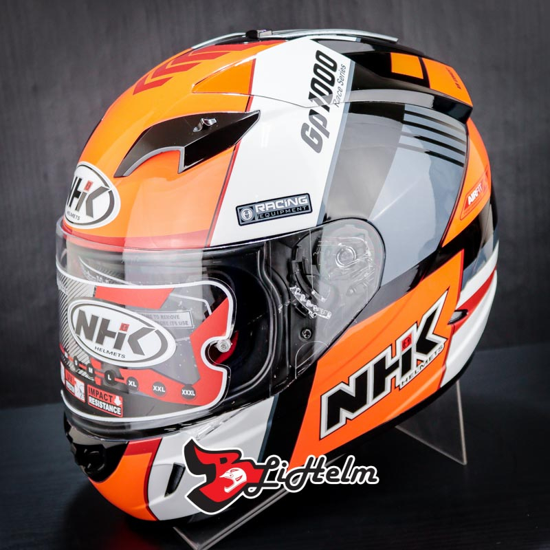 Jual HELM NHK GP1000 SXR | BLACK ORANGE | GP 1000 DOUBLE VISOR | Shopee ...