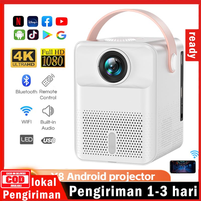 Jual 【COD+Tripod Gratis】Mini Android Proyektor 1080P HD Untuk Telepon ...