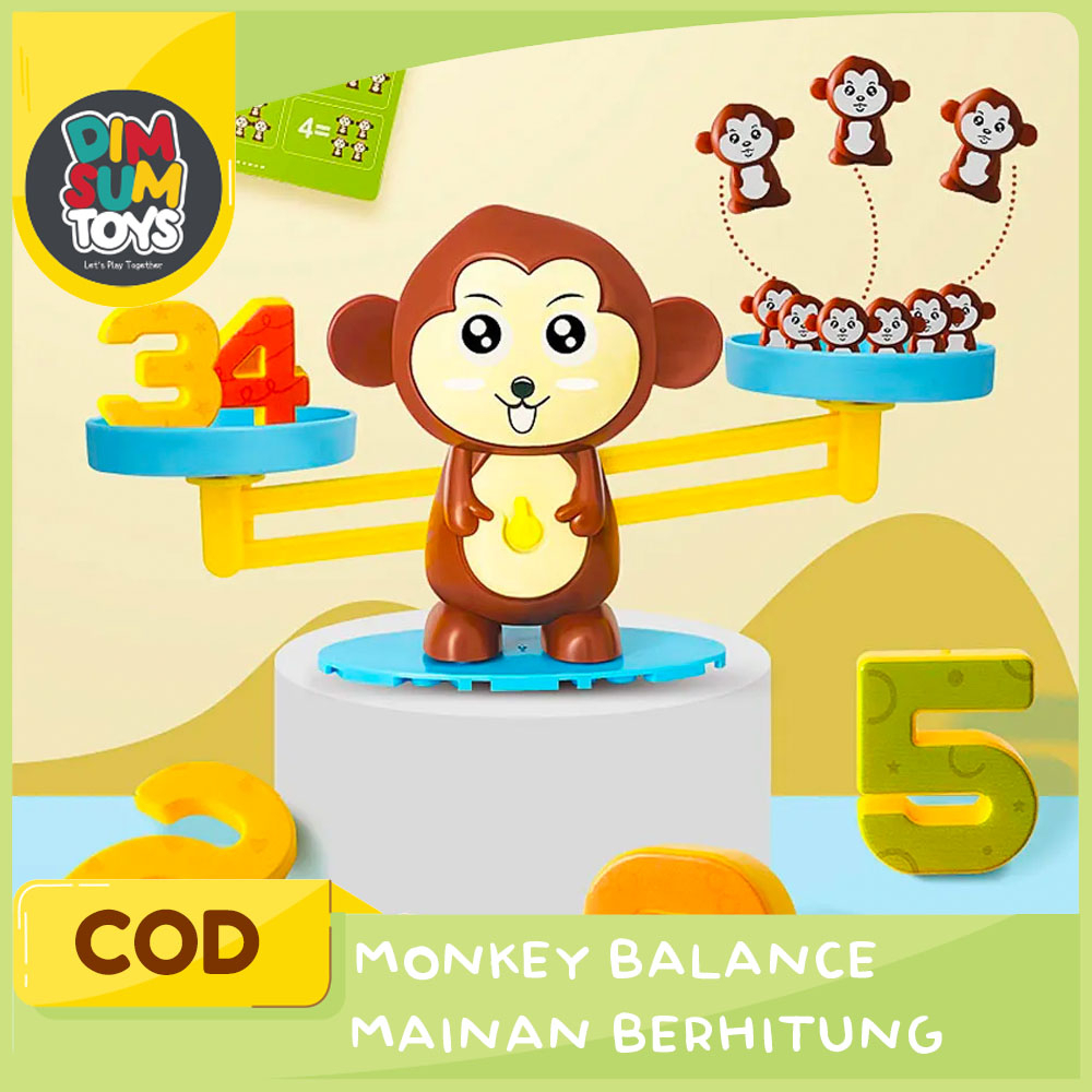 Jual Mainan Edukasi Anak Berhitung Monkey Balance Belajar Matematika ...