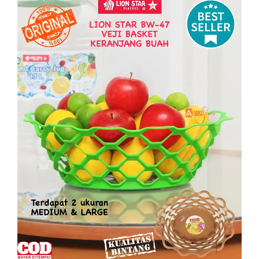 Jual ( BISA COD ) PROMO Keranjang Buah Veji Basket Lion Star BW 46/47 ...