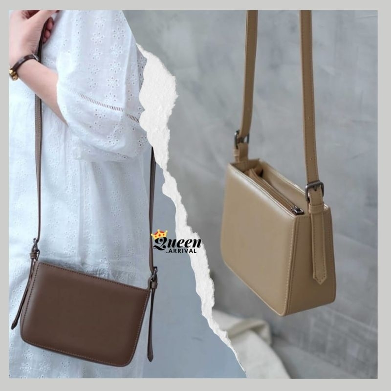 Jual Tas Slempang Wanita LALA Simple Sling Bag Wanita Terbaru Bahan Kulit Sintetis Miniso Kokoh ...