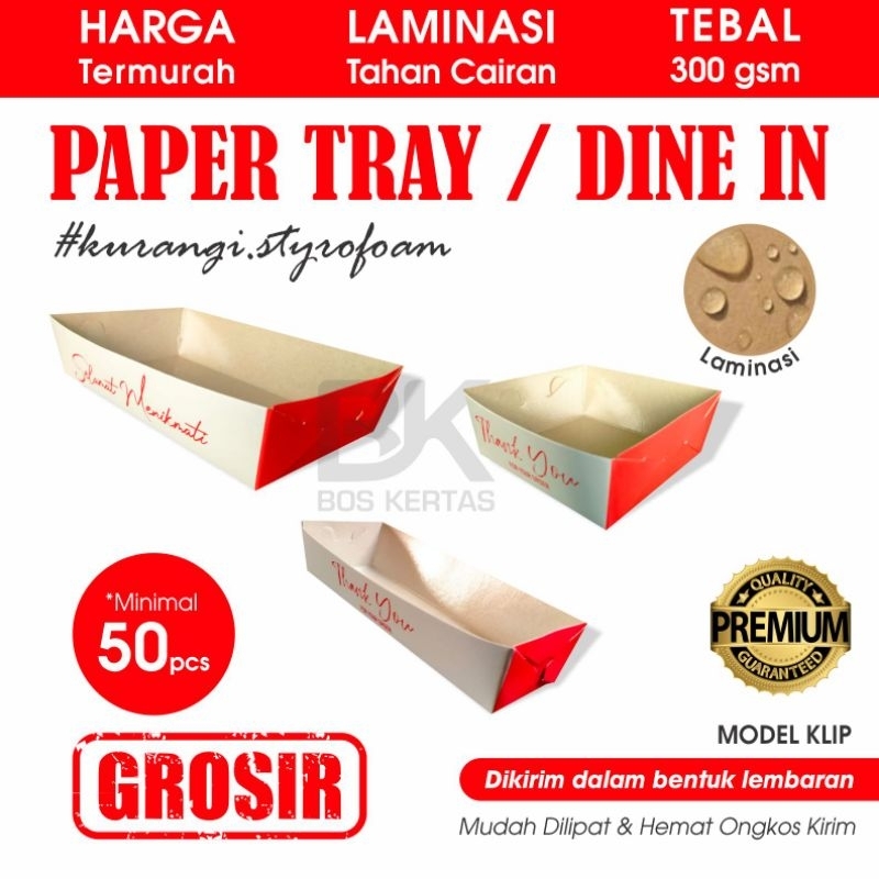 Jual Wadah Kertas Box Dus Packing Jualan Makanan Dine In Take Away Bisa ...