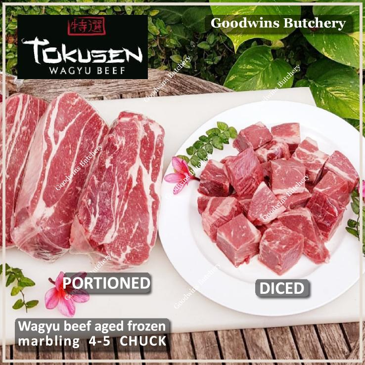 Jual Wagyu beef Tokusen CHUCK marbling 4-5 aged frozen PORTIONED CUTS ...