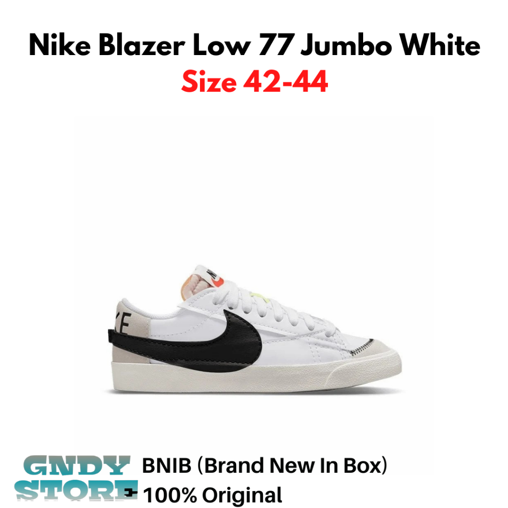 Jual Sepatu Sneakers Pria Nike Blazer Low 77 Jumbo DN2158 101 White ...