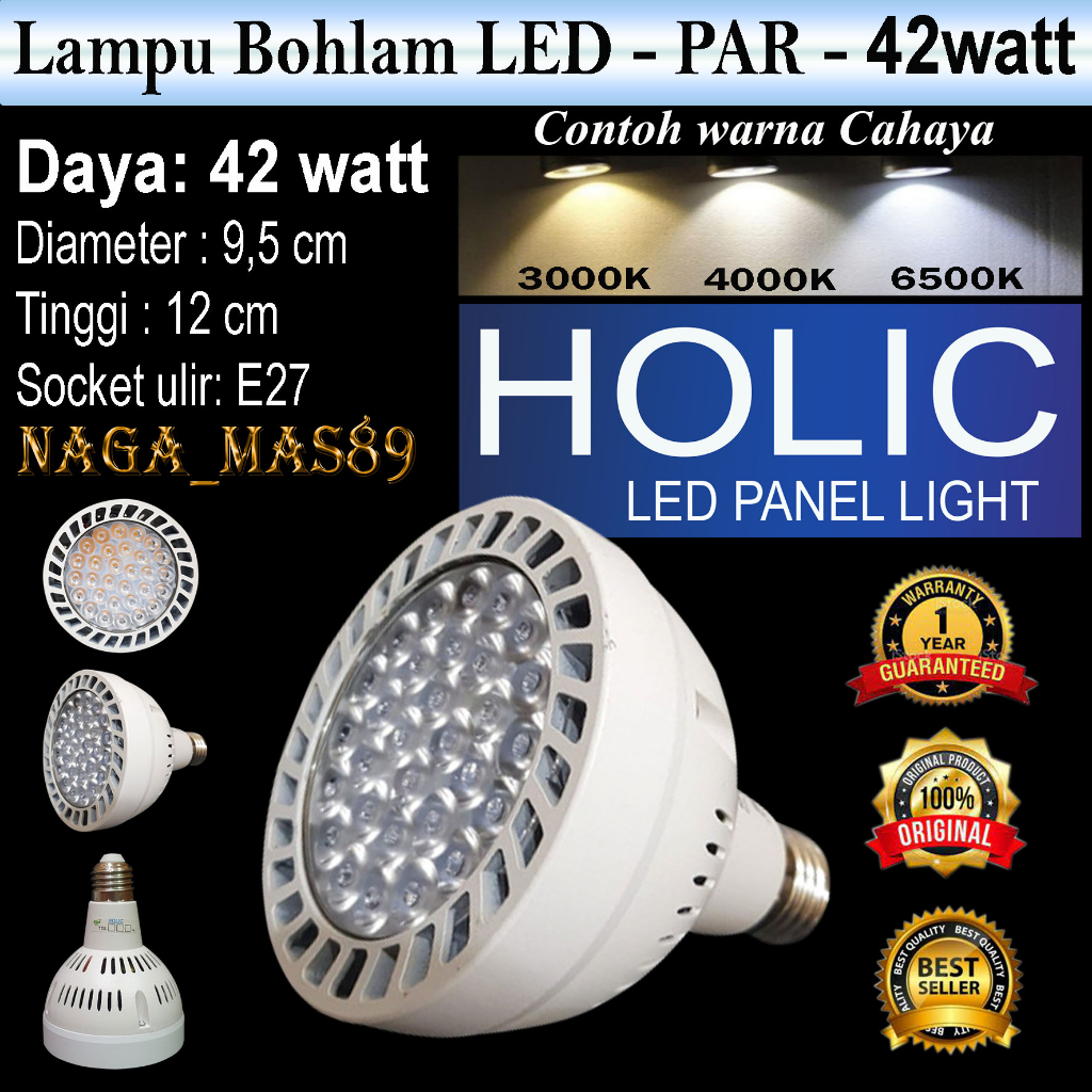 Jual Lampu Bohlam LED Par 42watt ( Holic-PAR-001 ) | Shopee Indonesia