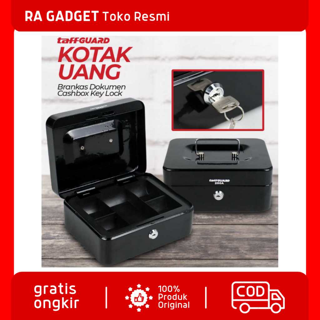 Jual Kotak Uang Brankas Dokumen Cashbox Key Lock Celengan / Brangkas ...