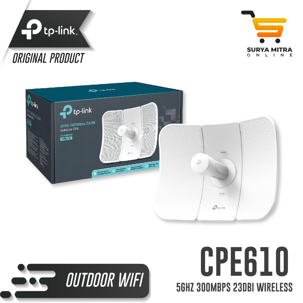 Jual TP-Link CPE610 TPLink 5GHz 300Mbps 23dBi Outdoor CPE Antenna ...