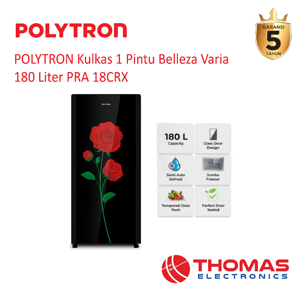 Jual POLYTRON Kulkas 1 Pintu Belleza Varia 180 Liter PRA18CRX PRA 18 ...