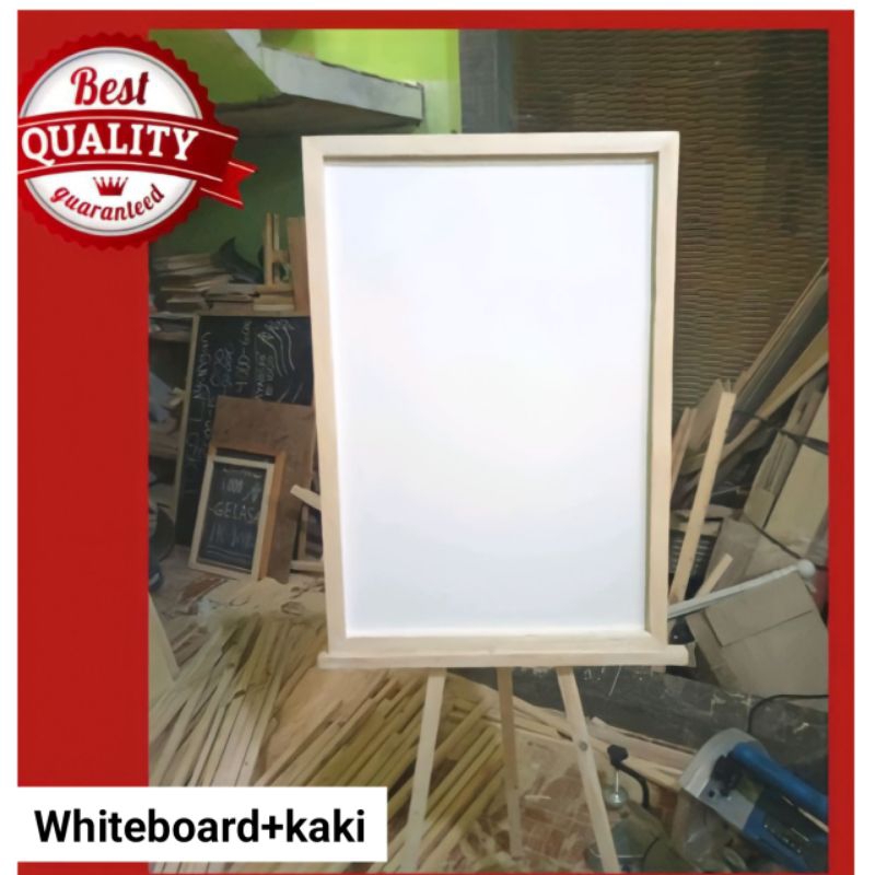 Jual PAPAN TULIS WHITEBOARD 50X80CM + STANDING, PAPAN TULIS KAYU ...