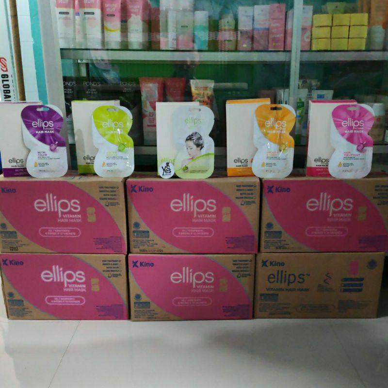 Jual Ellips Vitamin Hair Mask Pink Putih 1 Box isi 12 Sachet Hair ...
