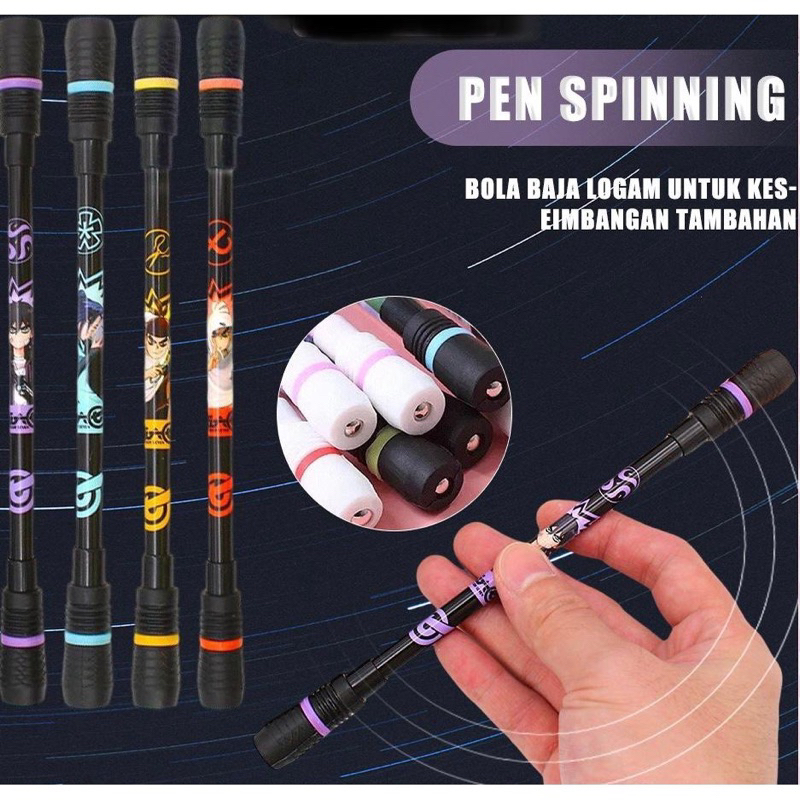Jual Pulpen Spinner LED Spinning Pulpen Alat Tulis Kantor Stationery ...
