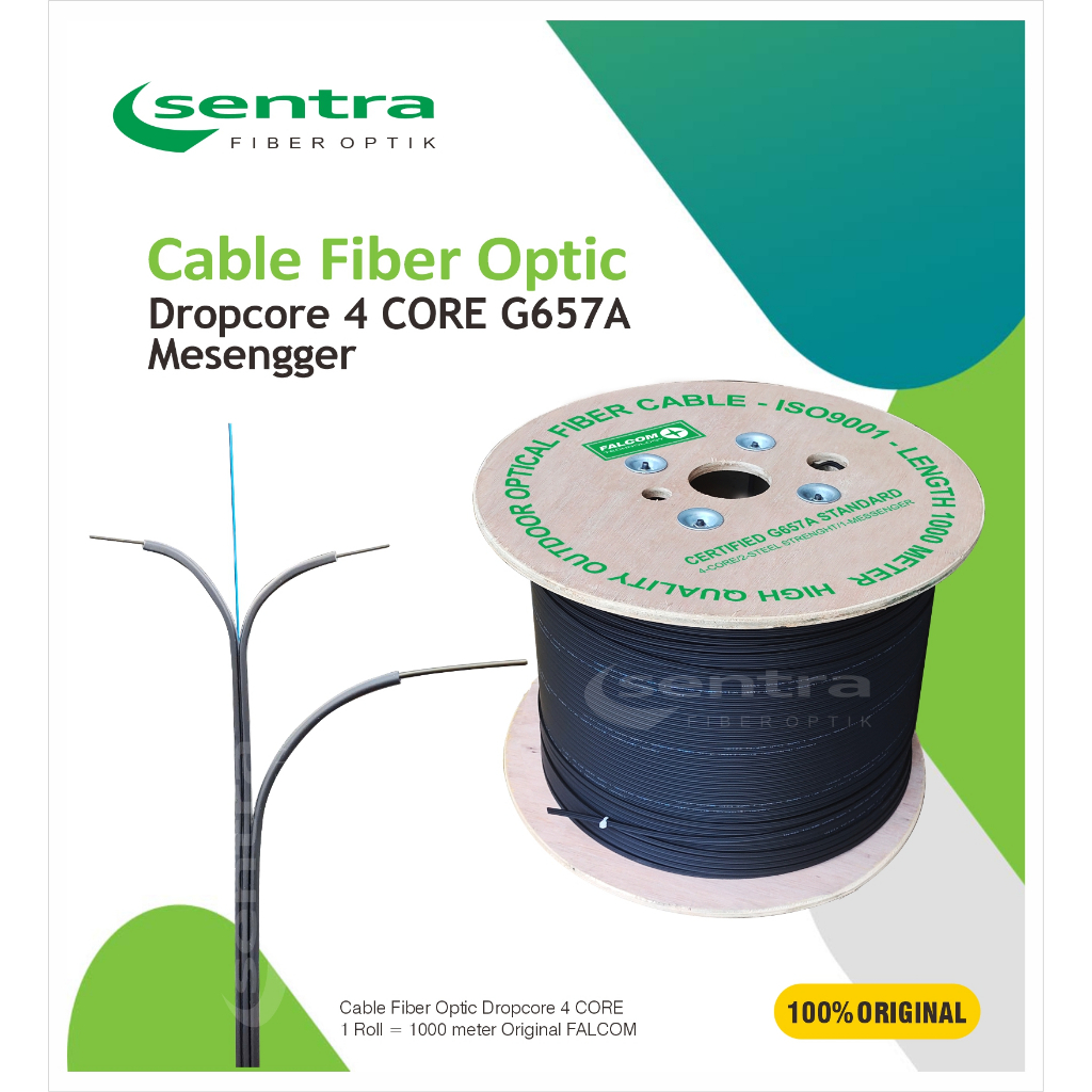 Jual Kabel fiber optik Dropcore 4 core 3 seling 1000M FALCOM (KSFO082 ...