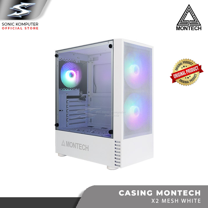 Jual Montech X2 Mesh White Casing PC Gaming | Shopee Indonesia