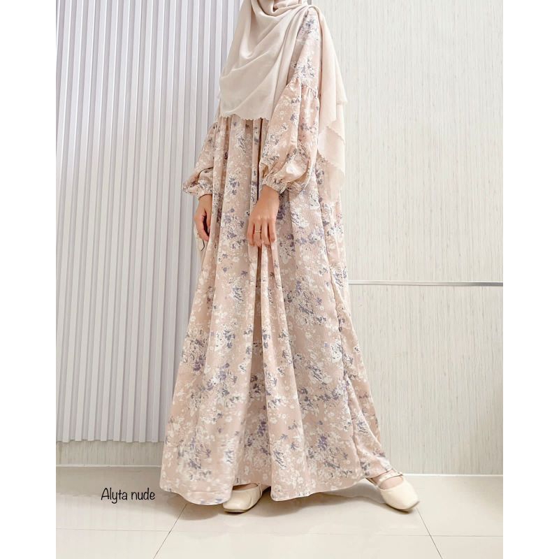 Jual ALYTA DRESS Latasha Outfit Gamis Cringkle | Shopee Indonesia