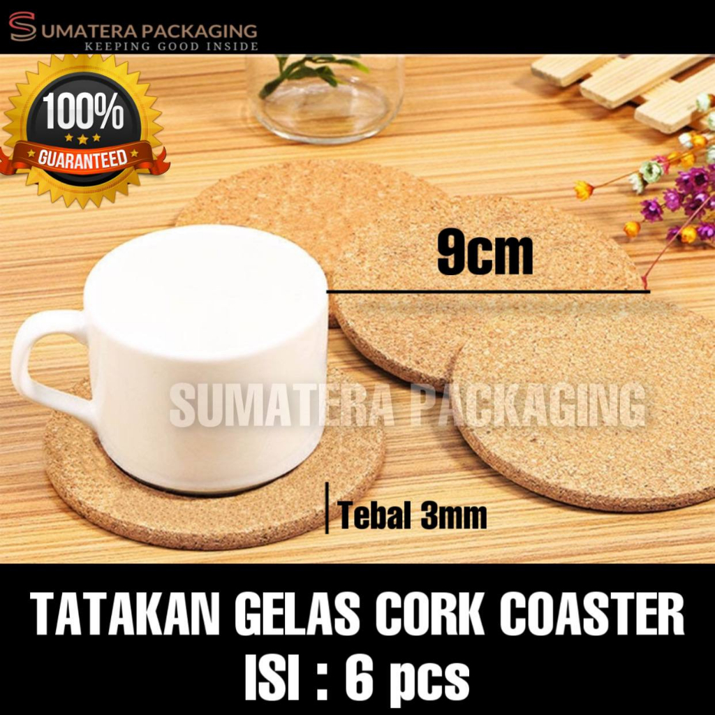 Jual TATAKAN ALAS GELAS Cork gabus isi 6pcs coaster anti panas | Shopee Indonesia