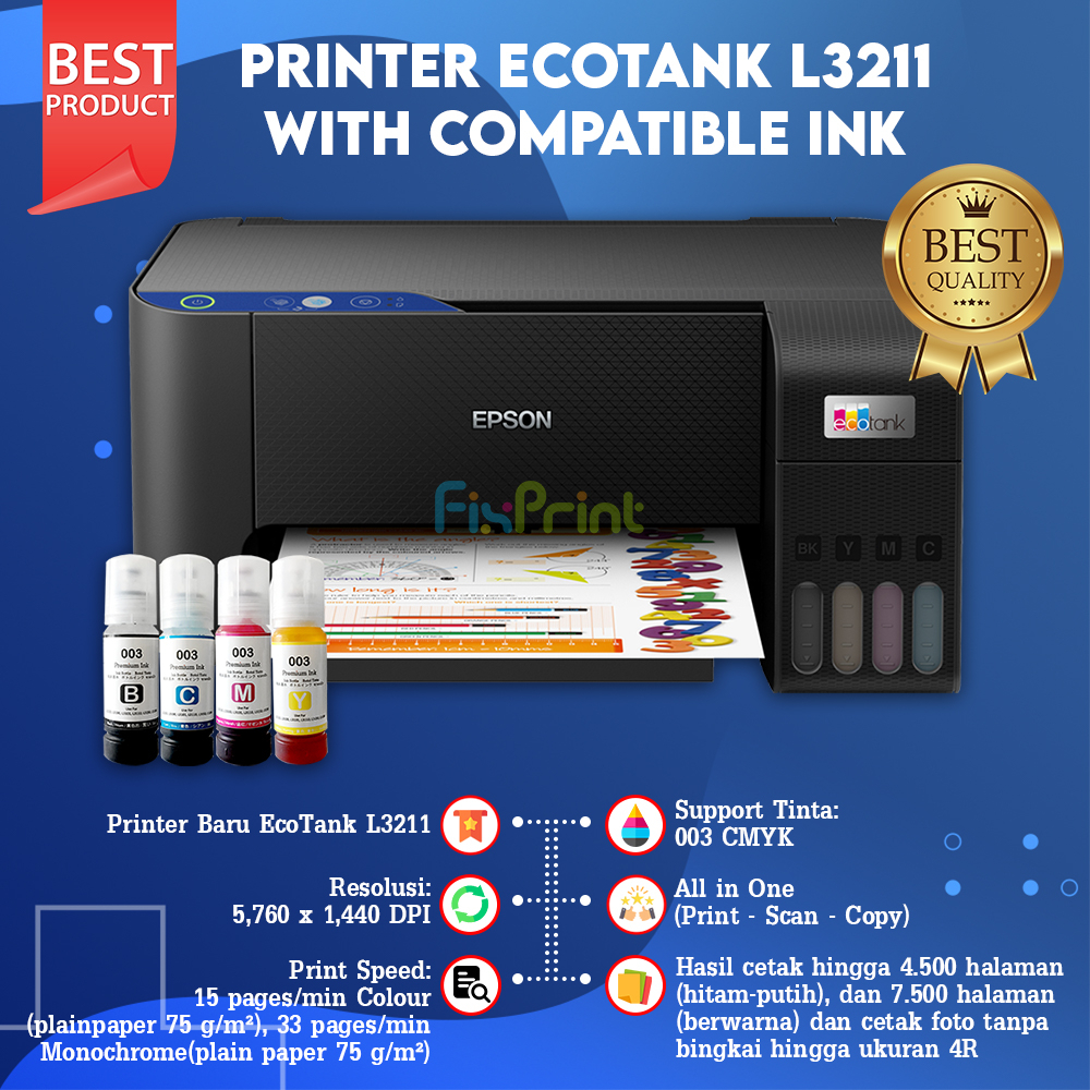 Jual Printer Epson EcoTank L3211 All-in-One Print Scan Copy | Shopee Indonesia