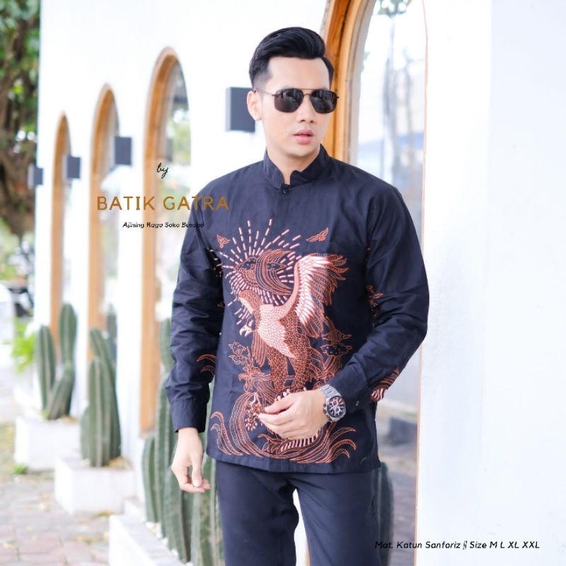 Jual Baju Koko Batik Pria Lengan Panjang Full Fuling | Shopee Indonesia
