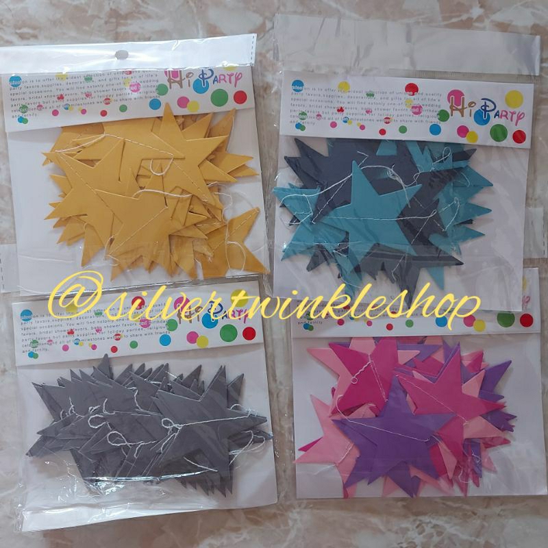 Jual Garland bintang 2d star party metalik perlengkapan pesta dekorasi ...