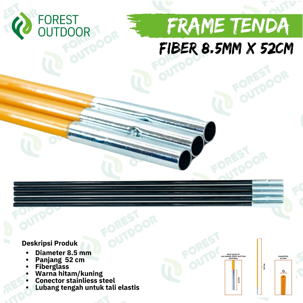 Jual Frame Tenda Fiber 8.5mm x 52cm/ Frame Untuk Bingkai Tenda Camping ...