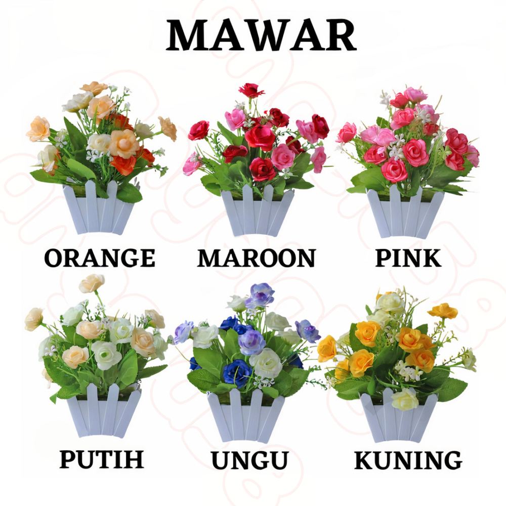 Jual Tanaman Bunga Artifisial Seruni Mawar Impor Bunga dan Pot Cantik ...
