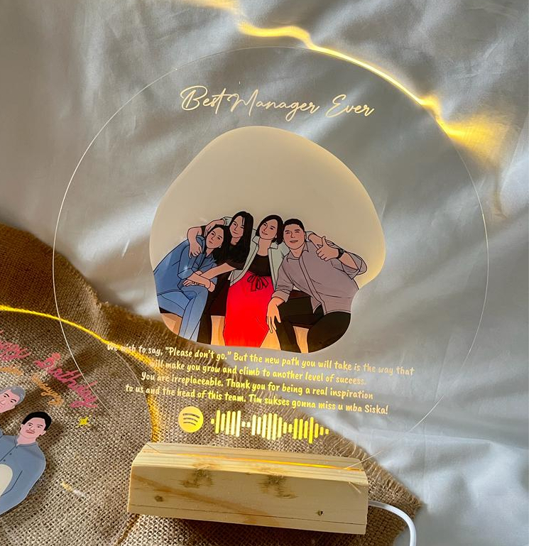 Jual Custom Acrylic Foto Ilustrasi, Tulisan, Ucapan Spotify Round LED ...